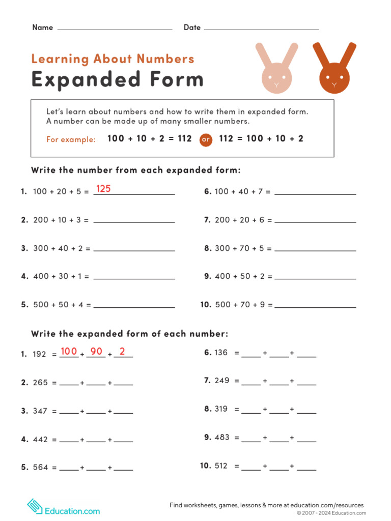 Place Expanding Numbers | PDF