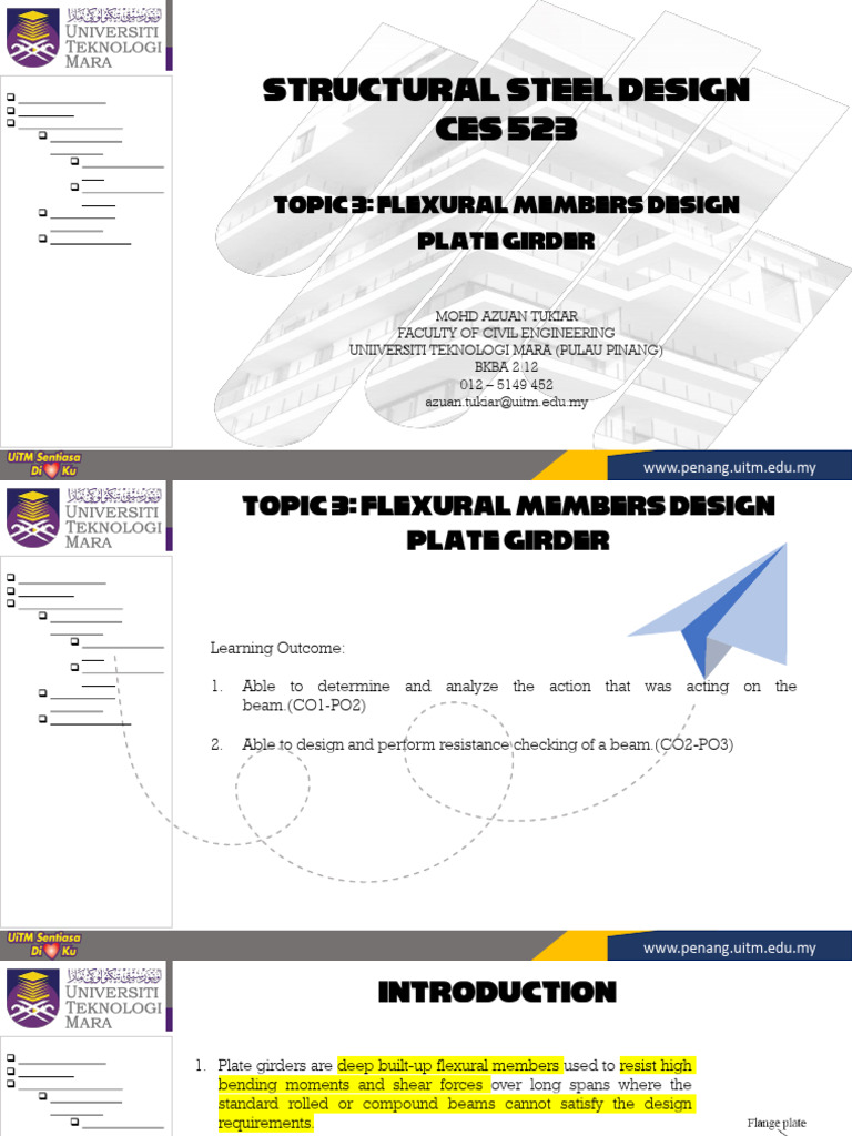 5. FLEXURAL MEMBERS DESIGN -PLATE GIRDER | PDF | Buckling | Bending