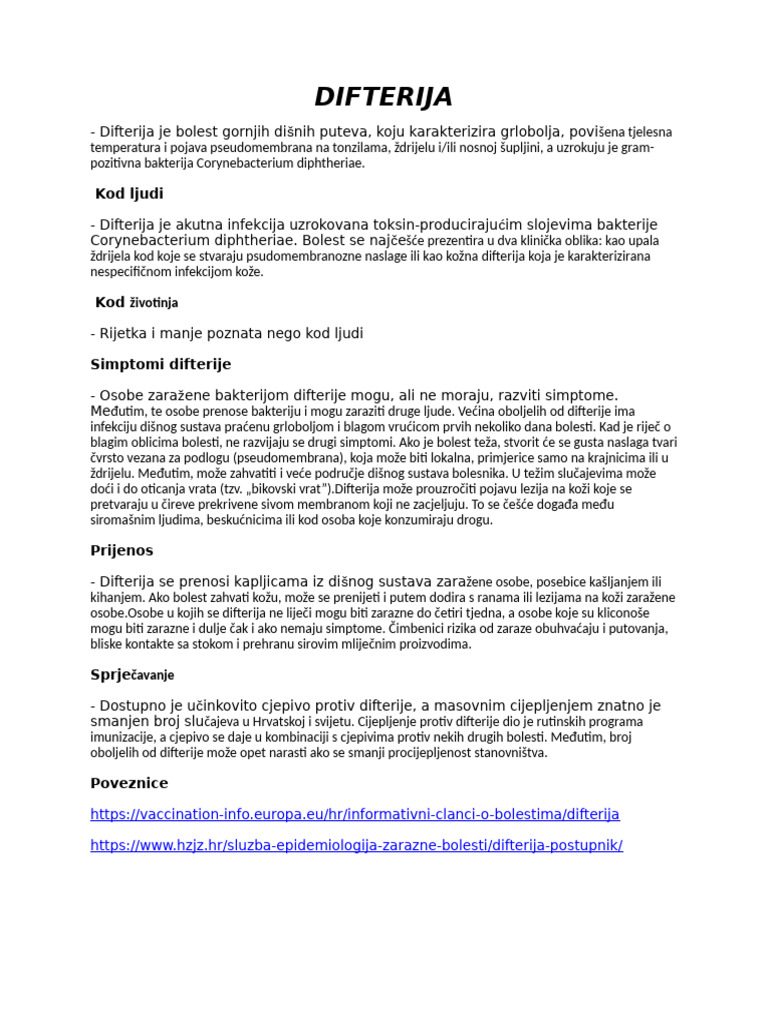 Biologija Vježbe (Difterija) | PDF