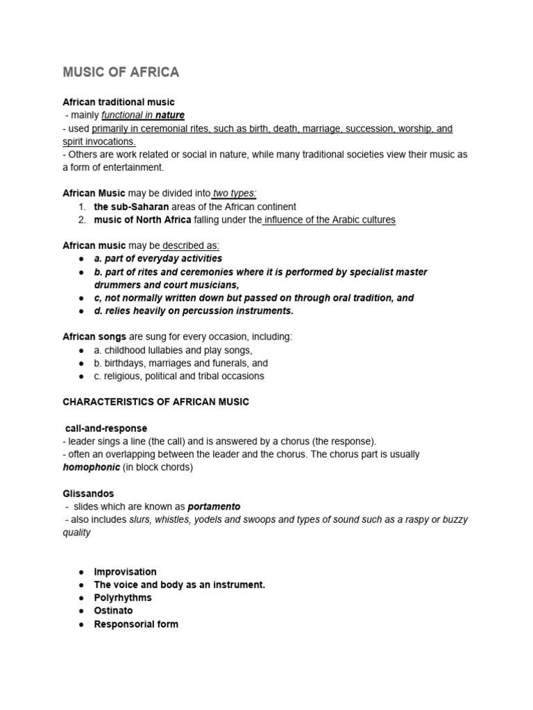 MUSIC-OF-AFRICA | PDF | Performing Arts | Popular Music