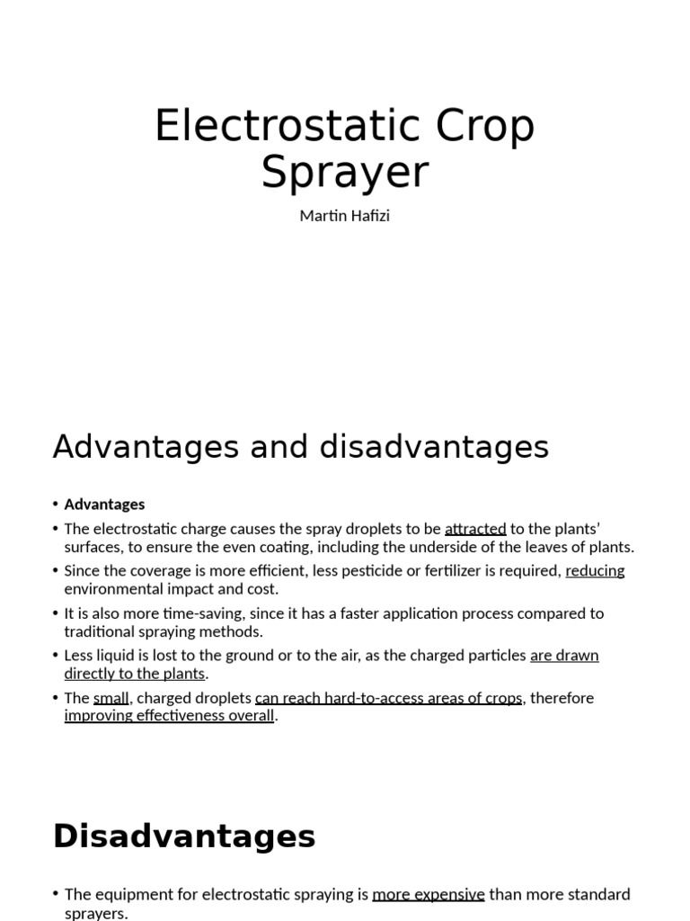 Electrostatic Crop Sprayer | PDF