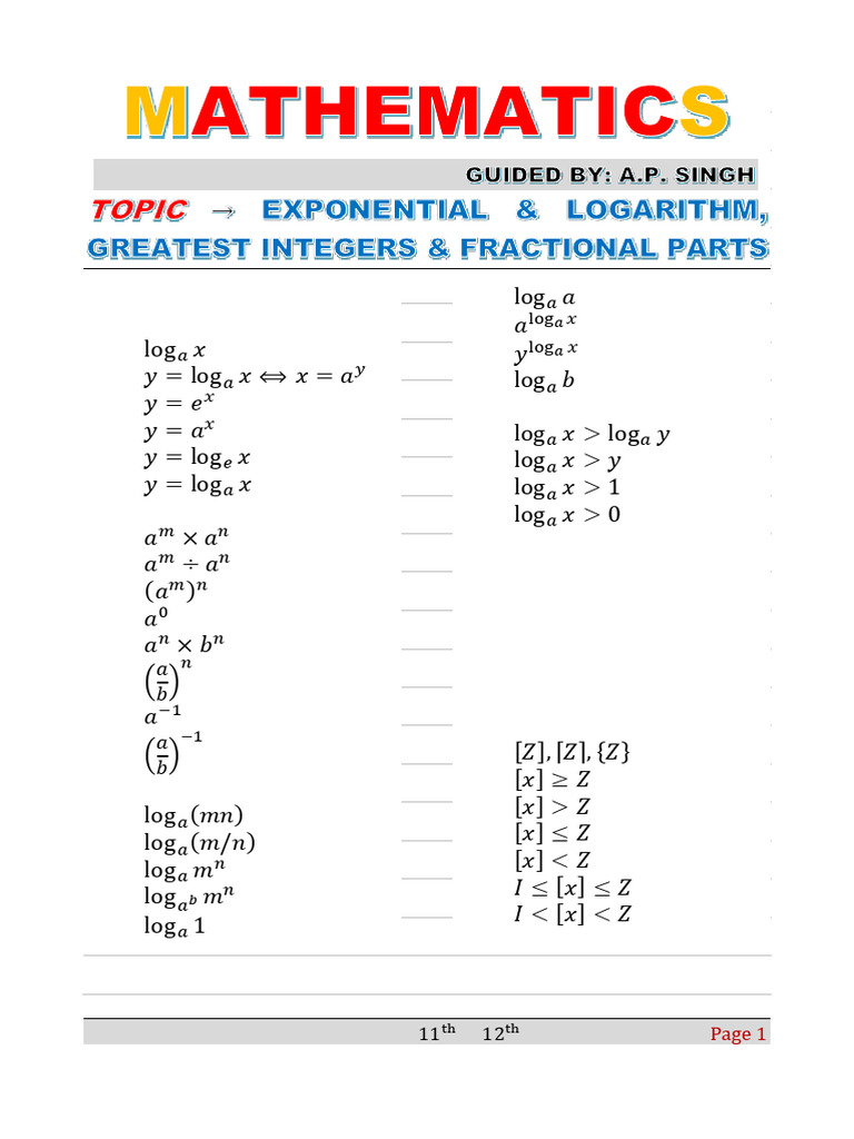 4 Exponential And Logarithm Pdf
