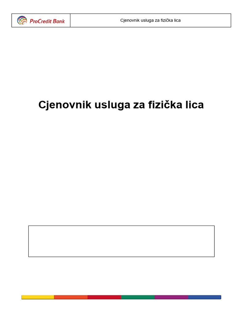 Cjenovnik Usluga Za Fizicka Lica Final WEB | PDF
