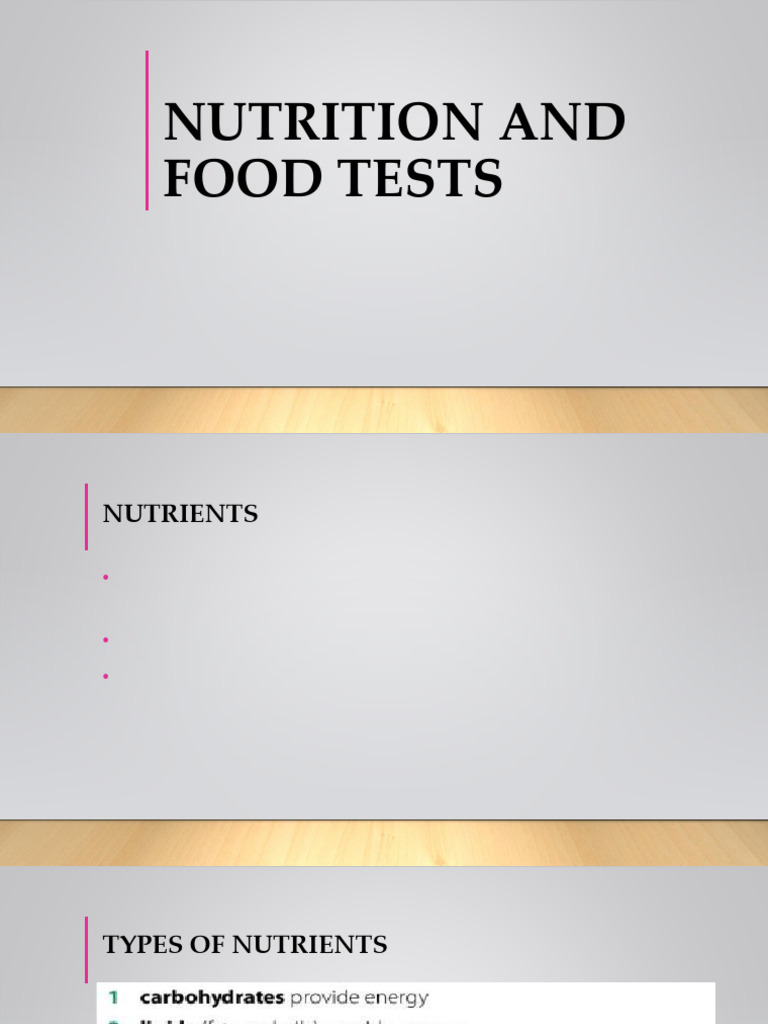 NUTRITION AND FOOD TESTS | PDF | Carbohydrates | Foods