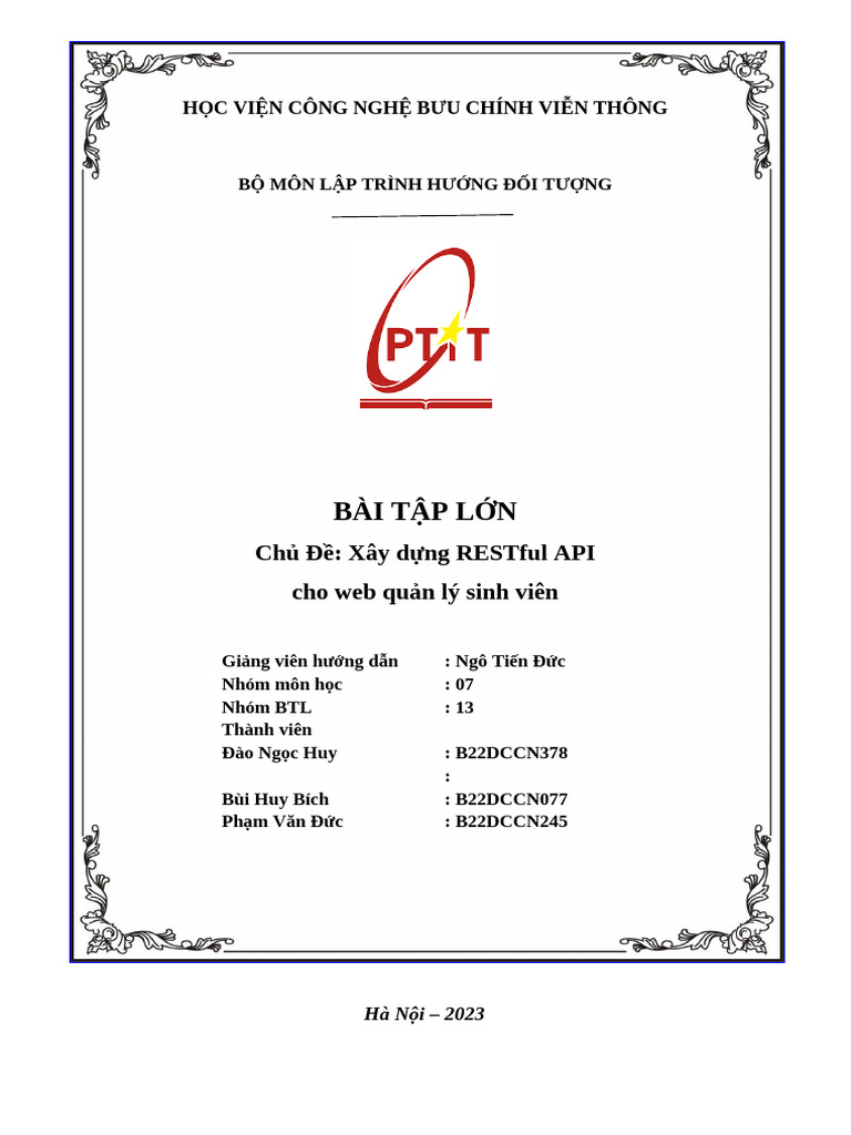 Báo Cáo Bài Tập Lớn OOP | PDF