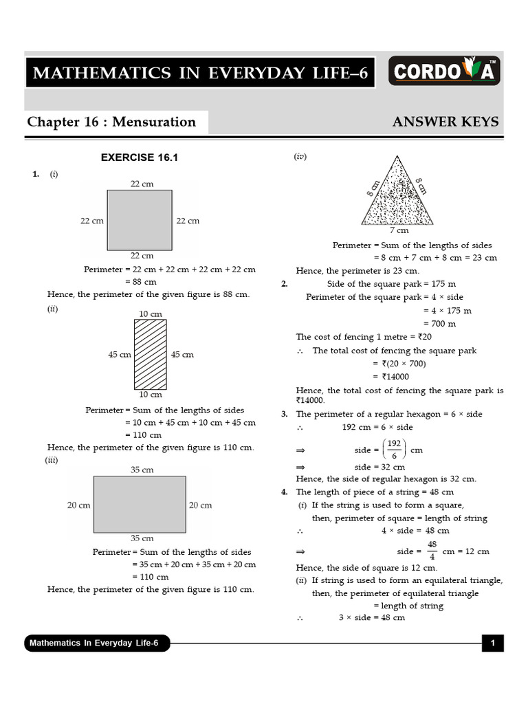 Lesson 16 | PDF | Area | Length