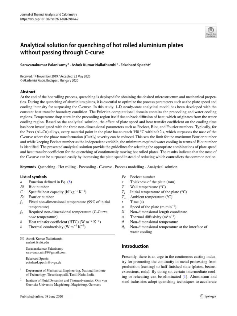 Quenching Optimization for Al-Cu Plates | PDF | Thermal Conduction ...