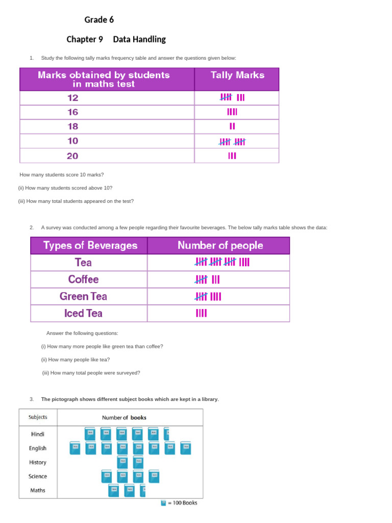 Data Handling Grade 6 | PDF
