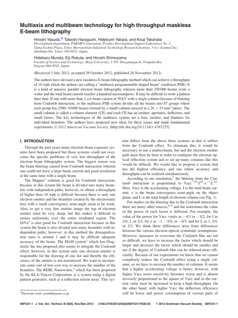 Multiaxis and multibeam technology for high throughput maskless E-beam lithography | PDF ...