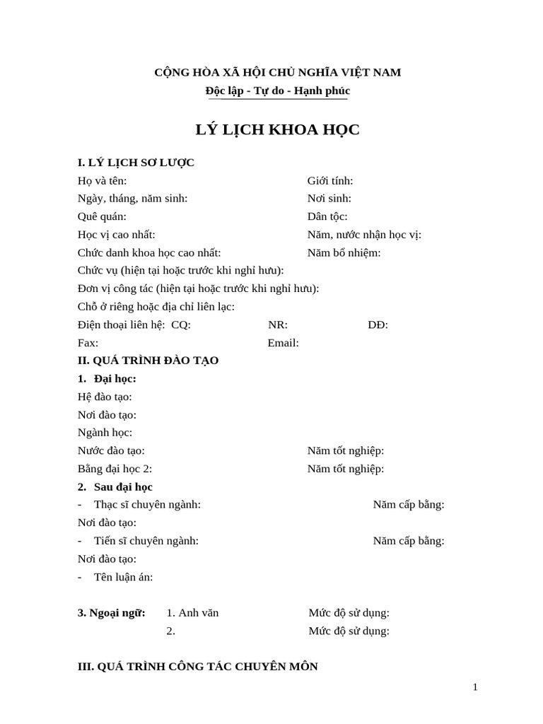 04 Mau Ly Lich Khoa Hoc | PDF