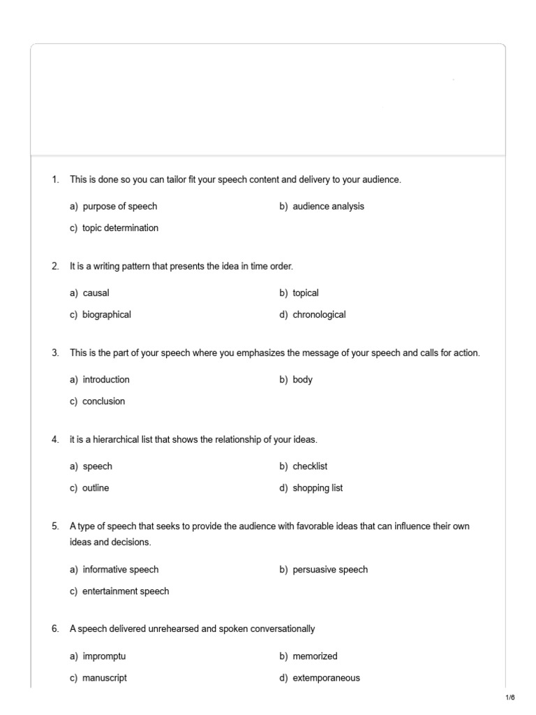 Oral Communication Exam Worksheet | PDF | Communication | Conversation