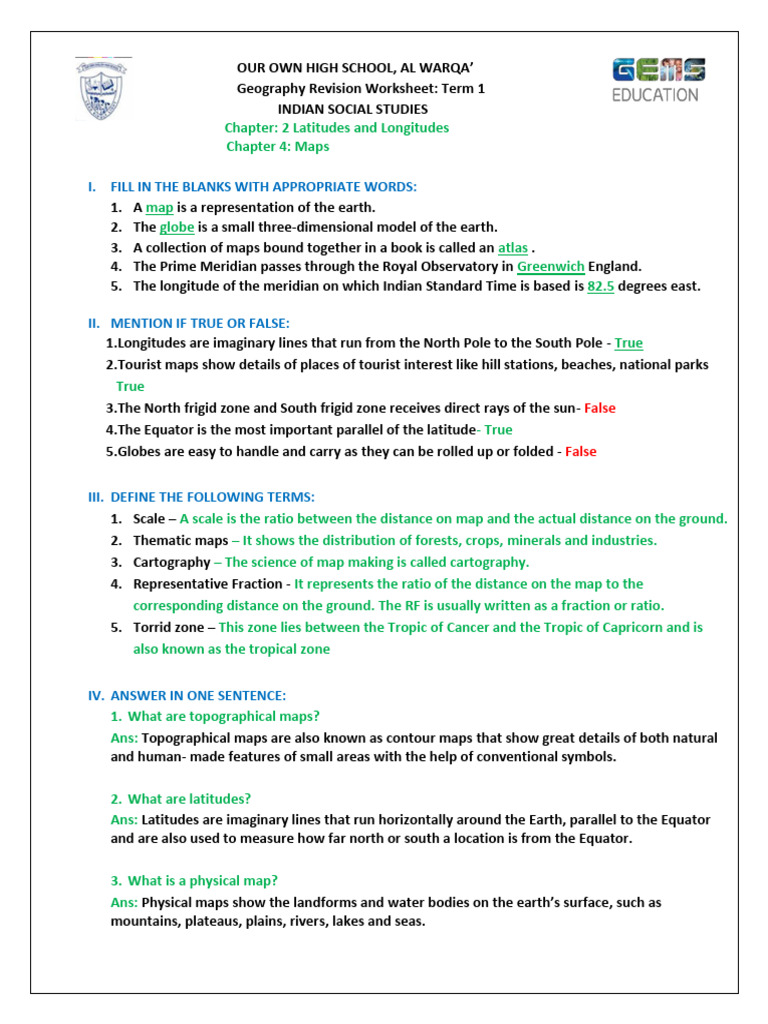 Geography Revision: Maps & Coordinates | PDF | Map | Longitude