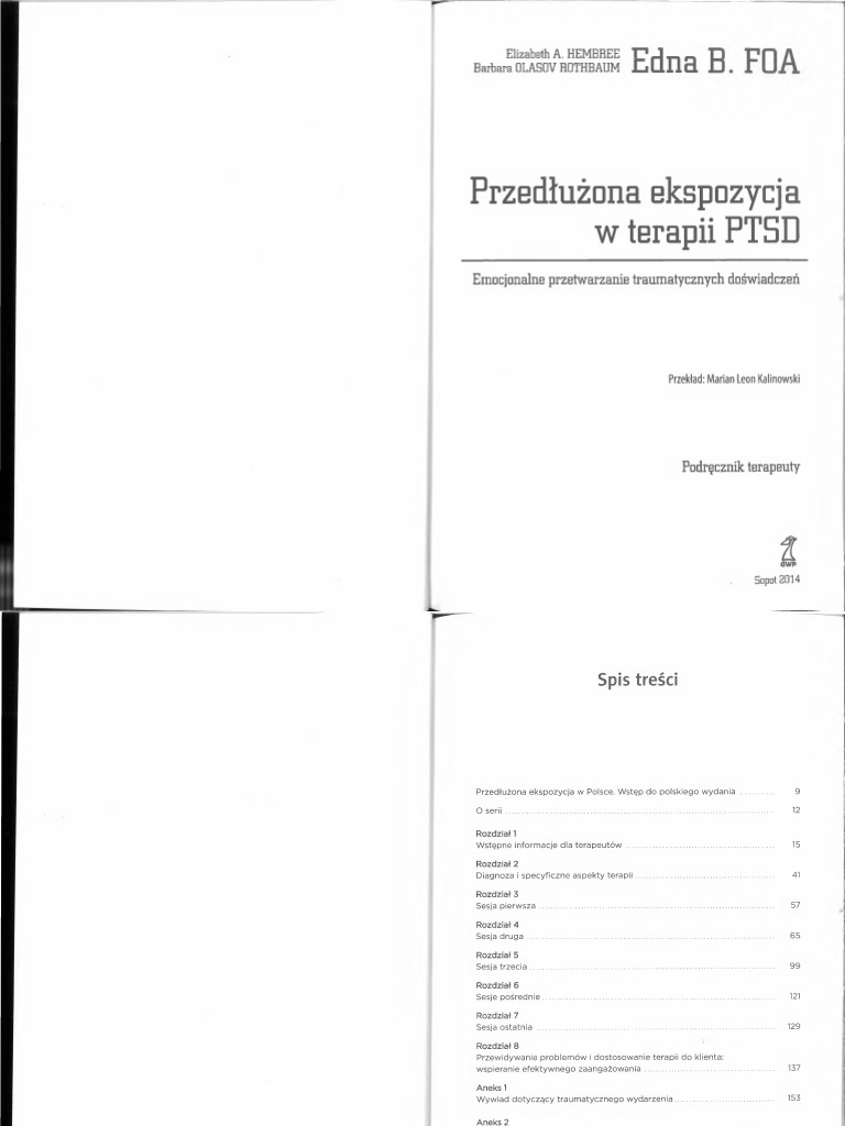 Foa E. B. Przedłużona Ekspozycja W Terapii PTSD | PDF