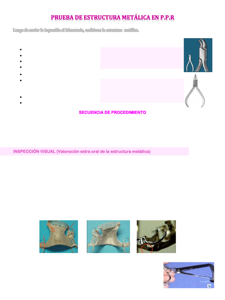 1. Prueba de estructura metálica en P.P.R | PDF | Diente | Boca