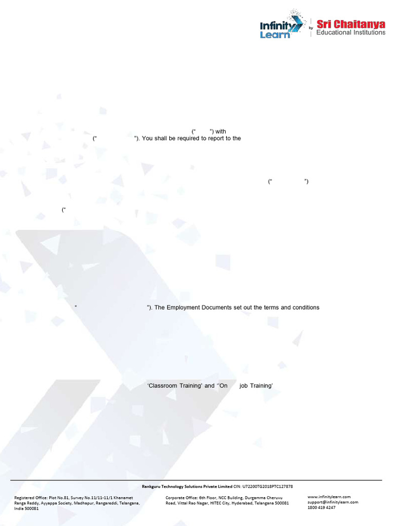 Infinity Learn Academic Counsellor Offer | PDF | Justice | Crime & Violence
