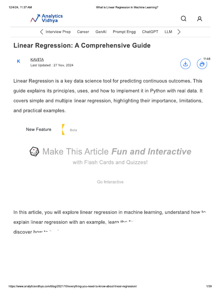 L3.1 - Linear Regression | PDF