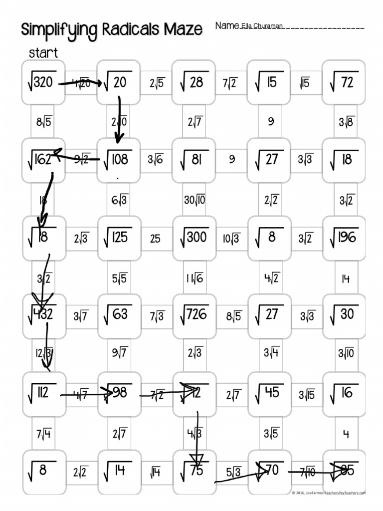 Simplify Radical Maze | PDF