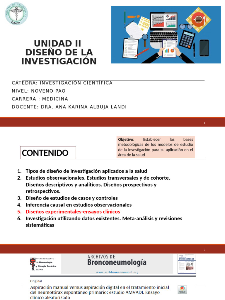 UNIDAD II DISEÃ OS EXPERIMENTALES. ENSAYOS CLÃ NICOS | PDF | Ensayo clínico | Experimentar