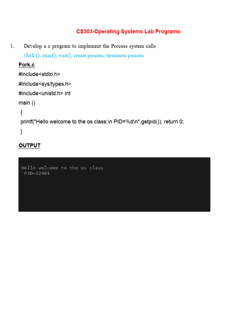 BCS303 -OS LAB PROGRAMS(1-10) | PDF | Software Development | Computer Programming