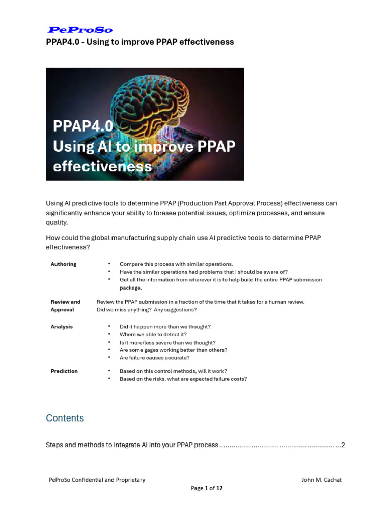 AI-Driven Optimization of PPAP Process | PDF | Artificial Intelligence ...