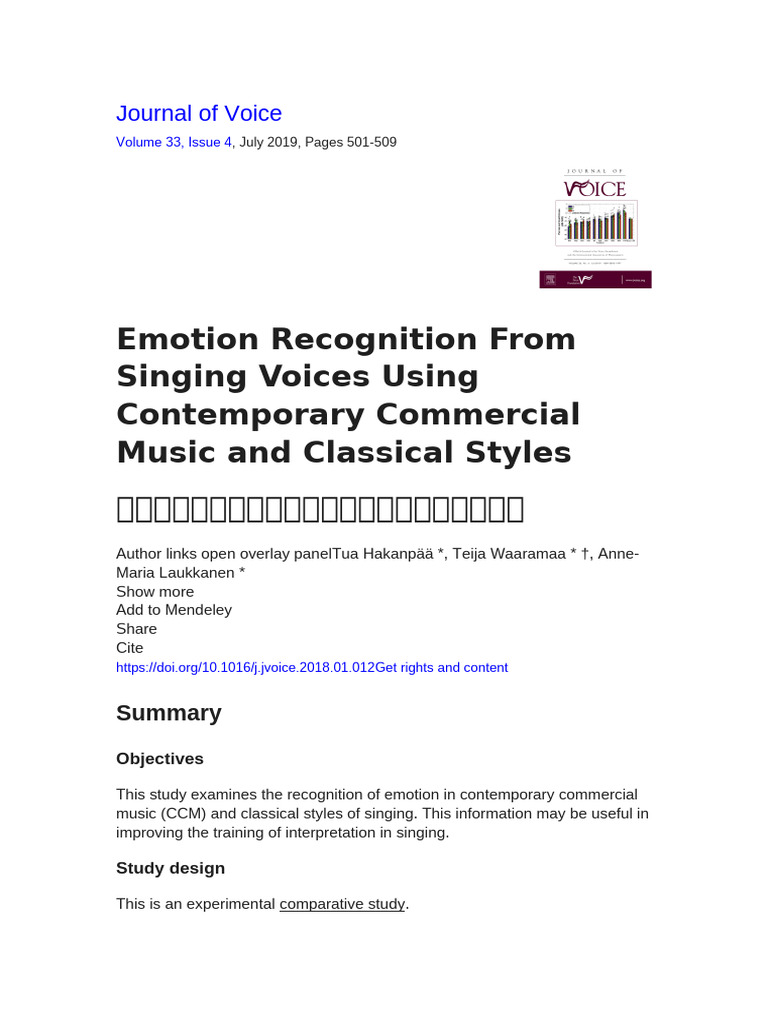 Emotion Recognition From Singing Voices Using Contemporary Commercial ...
