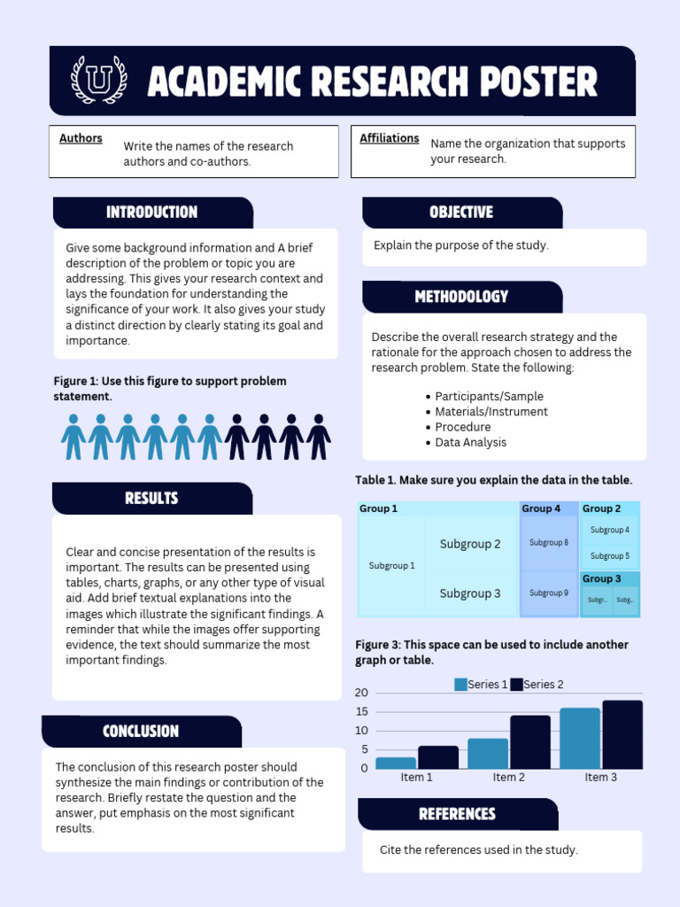 Academic Research Poster in Blue and White Contemporary Style | PDF ...