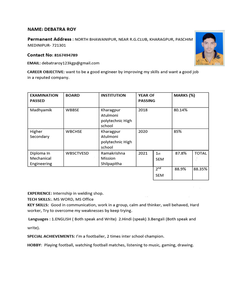 211 - DEBATRA ROY Resume. | PDF