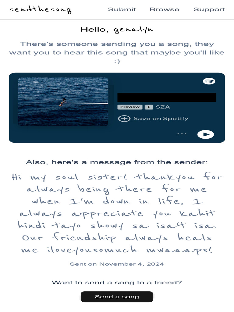 SendTheSong - Express Your Feelings Through Music Musical Messages | PDF