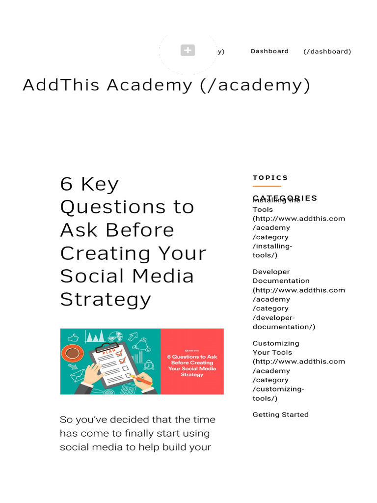6 Key Questions To Ask Before Creating Your Social Media Strategy | PDF ...