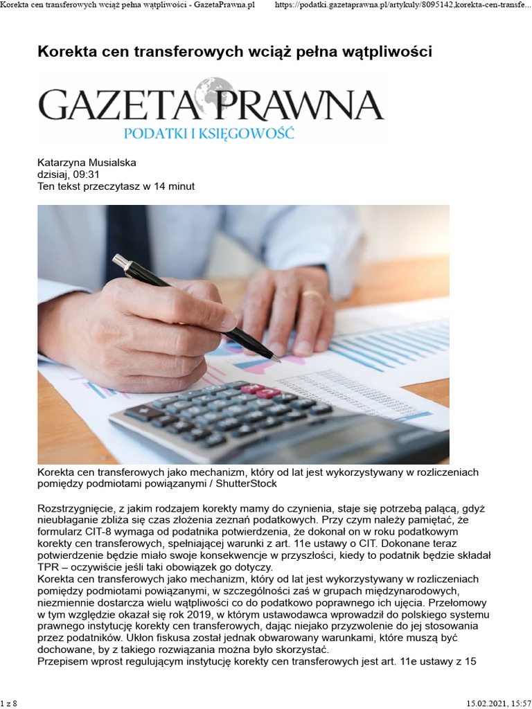 Ceny Transferowe | PDF