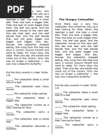 The Very Hungry Caterpillar Summary | PDF