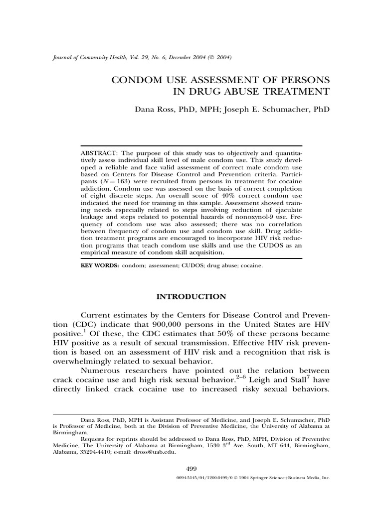 Condom Use Assessment Pdf Condom Safe Sex