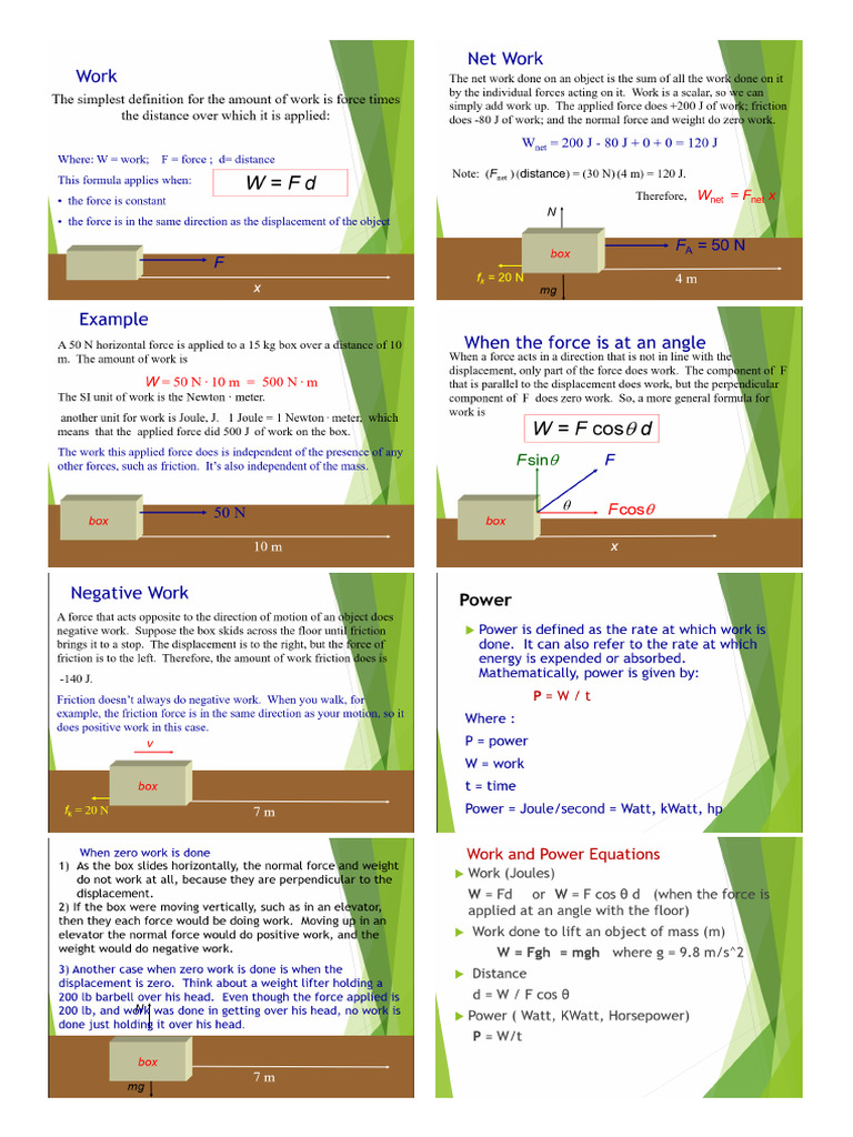 Work Power Energy | PDF