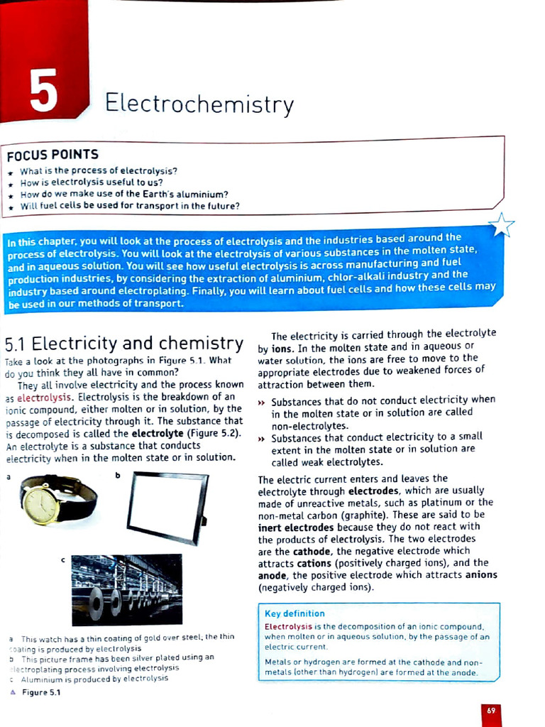 Chemistry Chapter 5 Electrochemistry | PDF | Anode | Aluminium