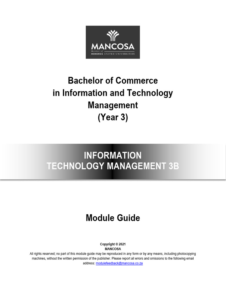 BCom ITM - Information Technology Management 3B | PDF | Privacy ...