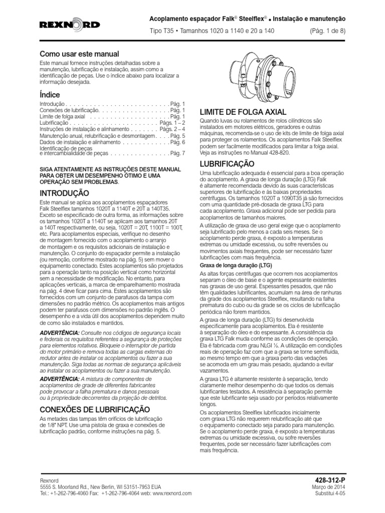 428 312 P - Falk Steelflex Type T35, Sizes 20 140,1020 1140 Grid ...