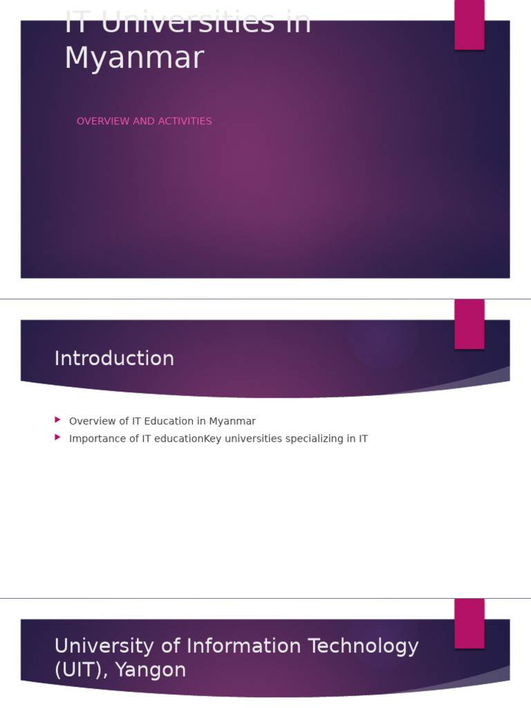 Myanmar's IT Universities Guide | PDF