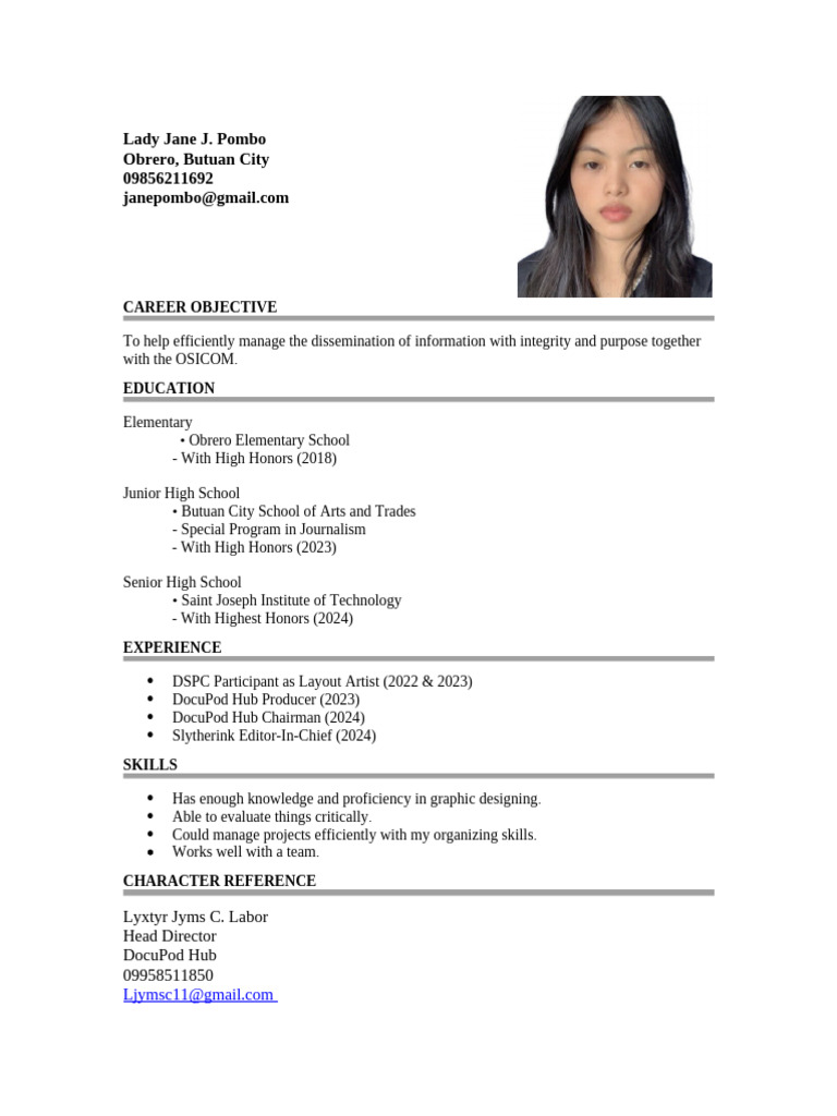 Lady Resume | PDF