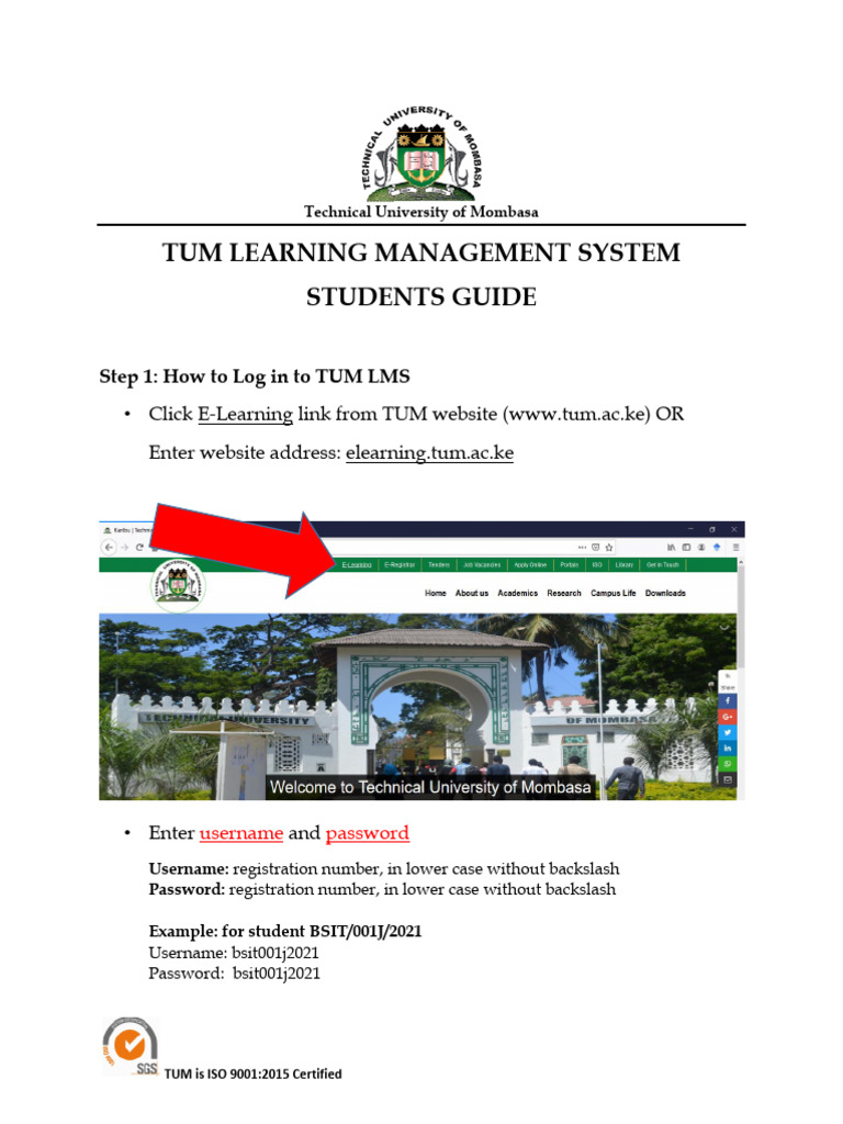 Tum Learning Management System Students Guide | PDF