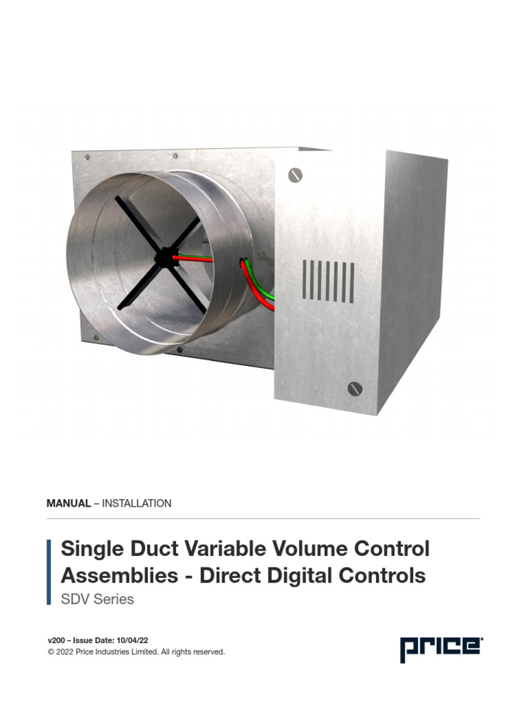 VAV Manufacturers Manual | PDF | Duct (Flow) | Equipment