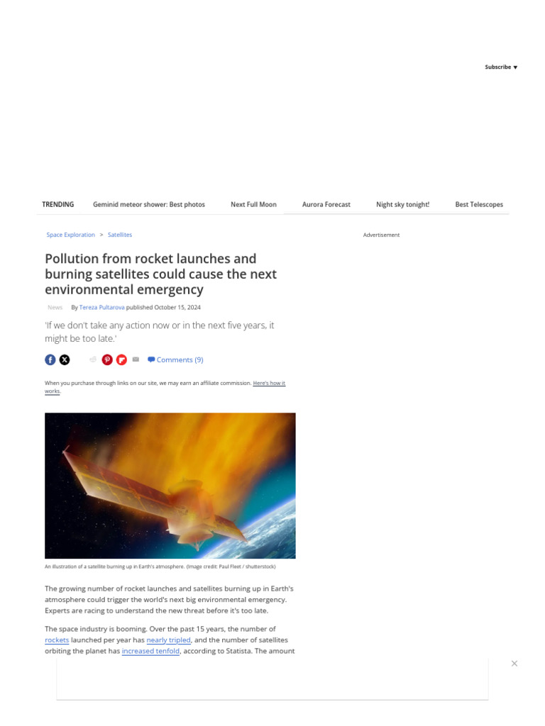 Pollution From Rocket Launches | PDF | Atmosphere Of Earth | Satellite