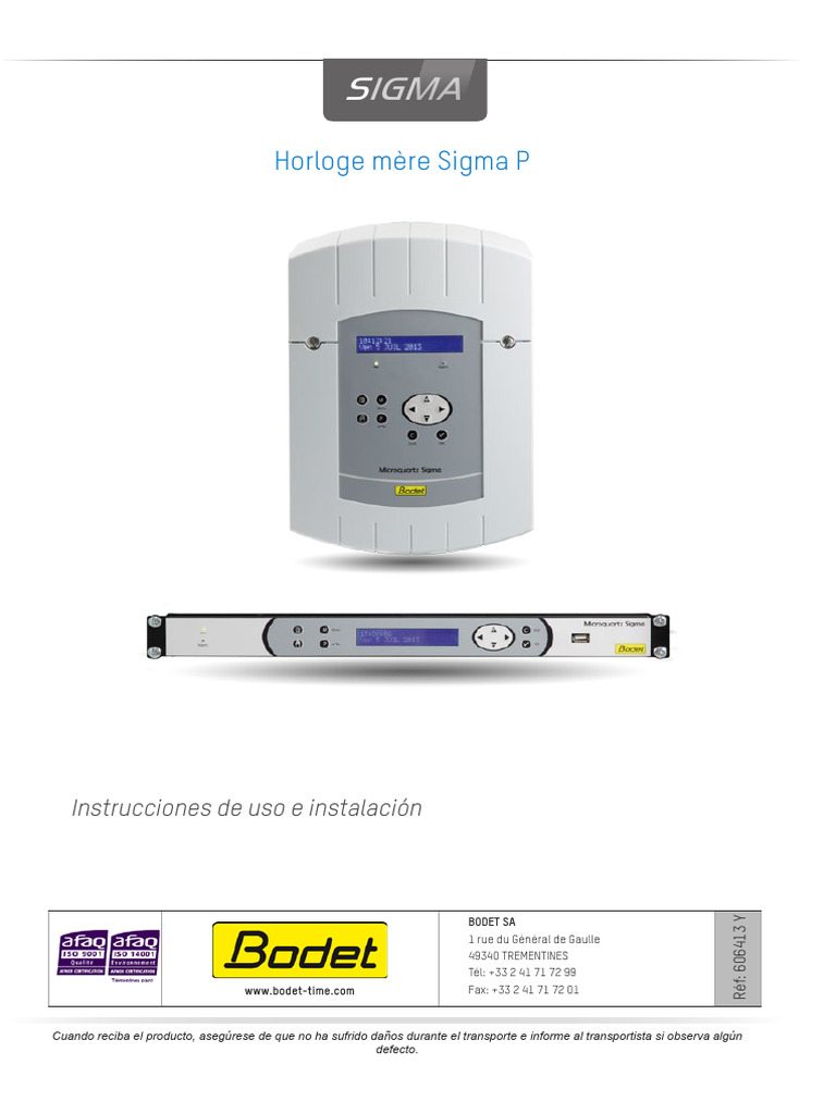 Instrucciones Reloj Bodet Sigma P | PDF | Diodo emisor de luz | Bienes ...