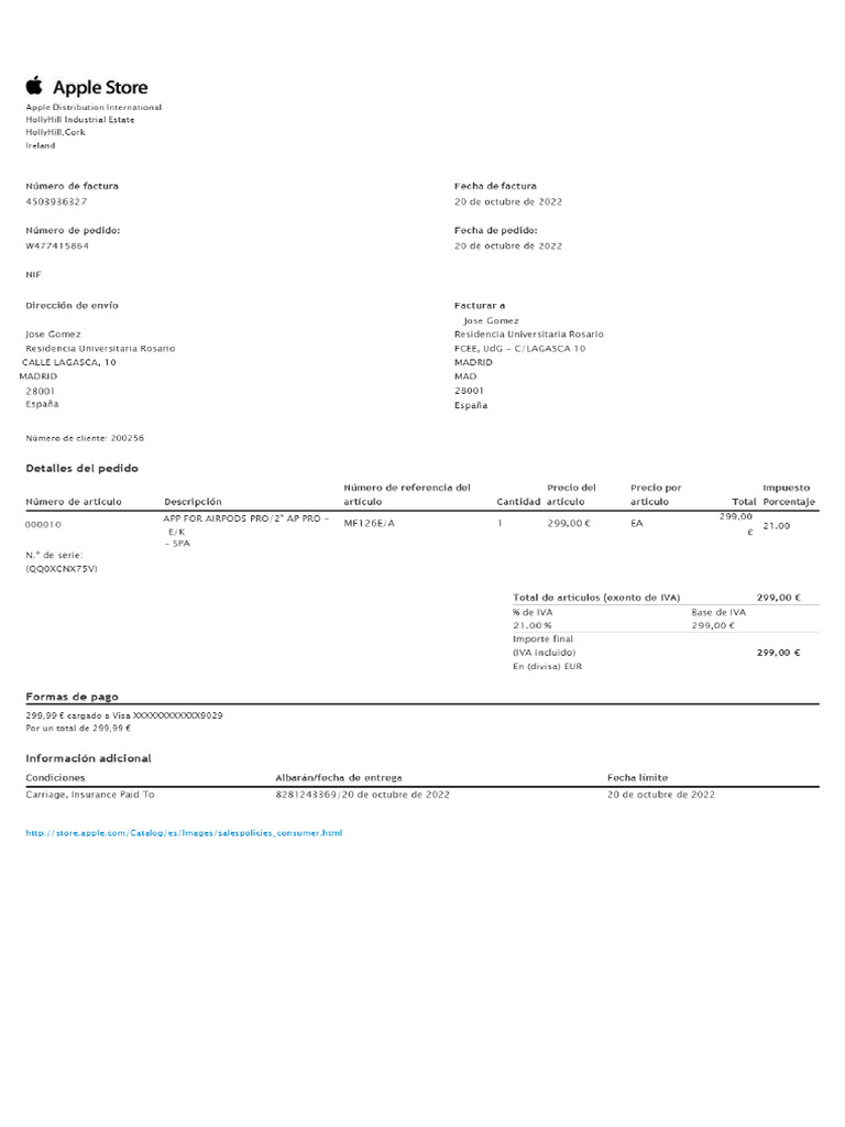 Factura Apple Ap Pro - PDFCOFFEE.COM | PDF