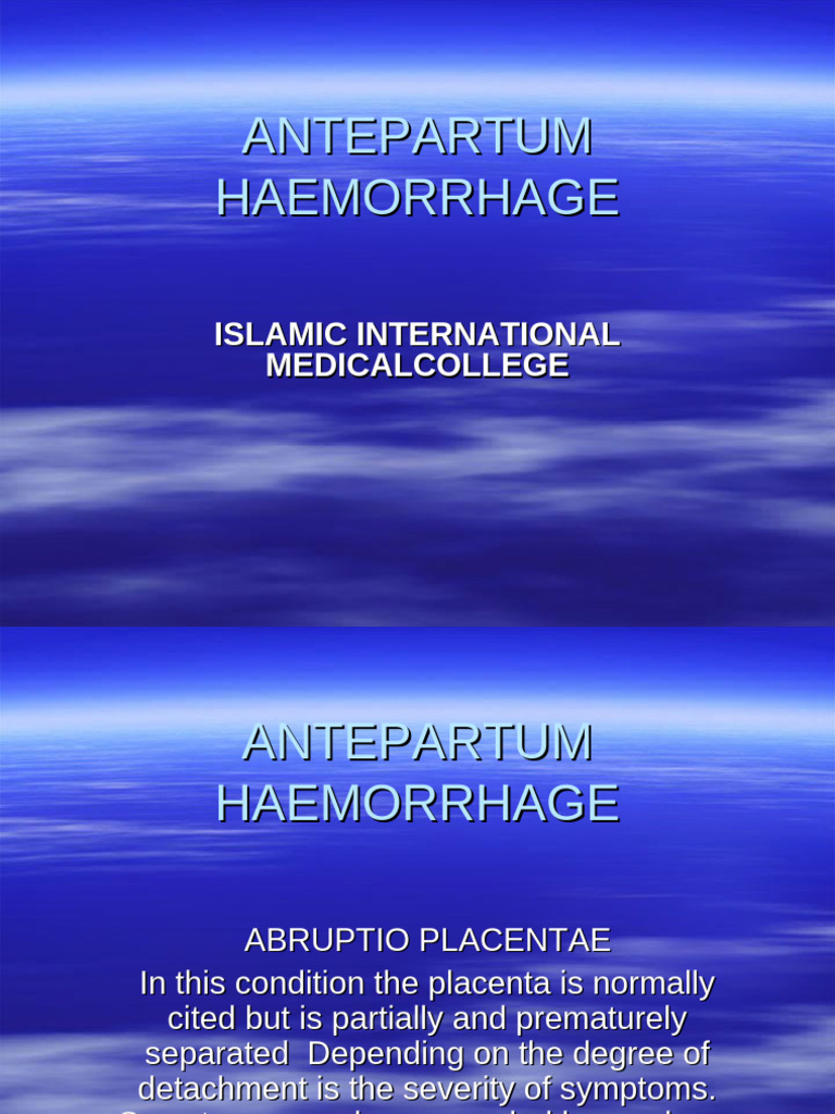 Antepartum Hemorrhage: Causes & Management | PDF