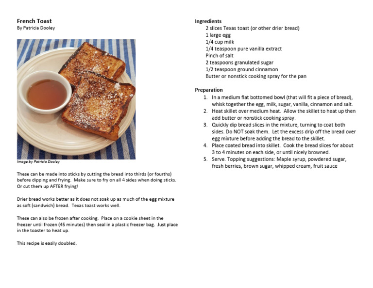 French Toast | PDF | Foods | Cuisine