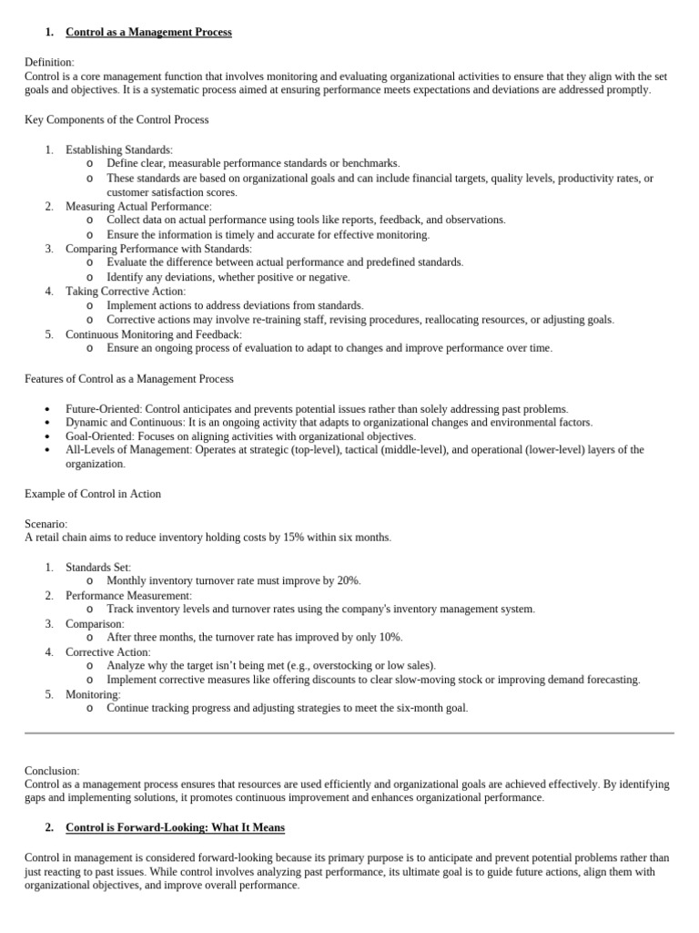 Characteristics of Controlling | PDF | Goal | Customer Satisfaction