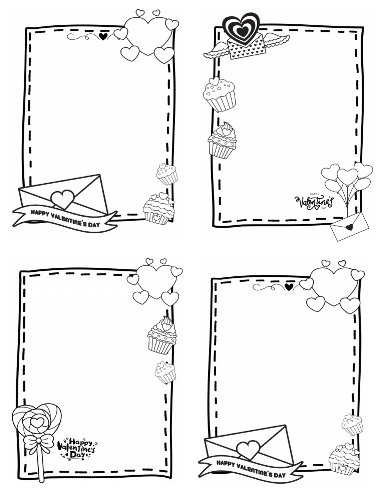 Hearts Day Card Coloring | PDF
