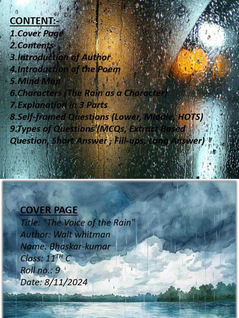 Mind Map of "The Voice of the Rain" | PDF | Rain | Water