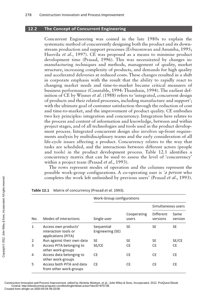Construction Innovation and Process Improvement - (12.2 The Concept of ...
