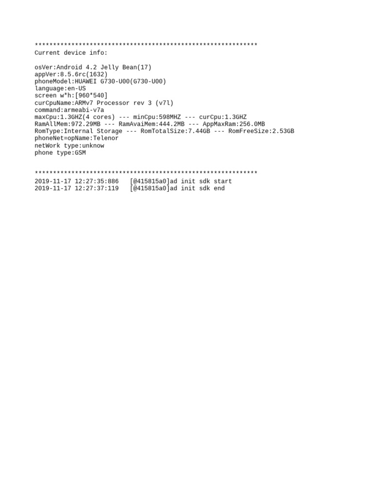 Android Device Specs: HUAWEI G730-U00 | PDF